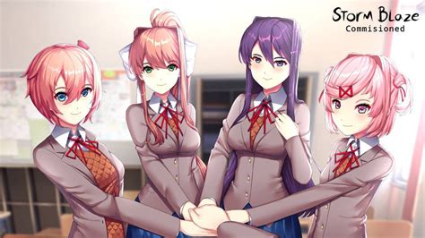 Dokis In A Circle Commissioned For The Ddlc Mod T By Stormblazed On Deviantart