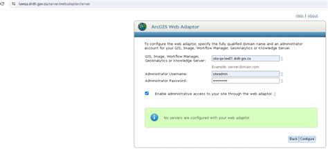 Unable To Configure The Arcgis Server Site With The Web Adaptor Iis 113 Geographic