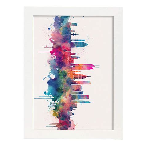 Nacnic Mexique Affiche Dans L Horizon Abstrait De Style Aquarelle Et De