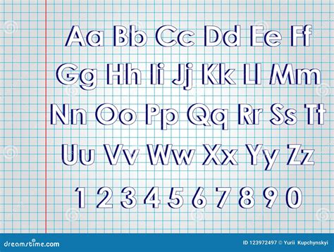 Notebook Font Alphabet Set Stock Image Image Of Alphabet Notepad