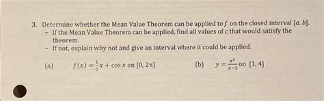 Solved Determine Whether The Mean Value Theorem Can Be Chegg
