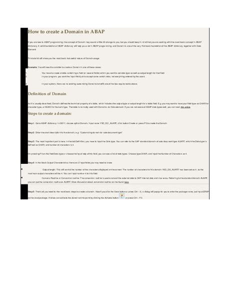 How To Create A Domain In Abap Pdfcoffeecom