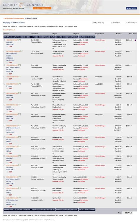 Clarity Connect Toolbox Store Manager Incomplete Orders
