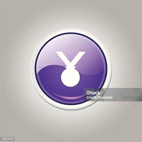 메달 작은창자 벡터 퍼플 웹 아이콘크기 버튼 1위에 대한 스톡 벡터 아트 및 기타 이미지 1위 곡선 금속 Istock