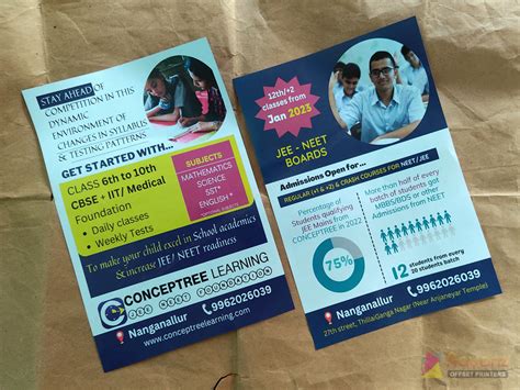 12th Classes Neet Jee Course Pamphlets Multicolour Printing