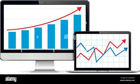 Realistic Computer Monitor And Laptop Mock Up With Analytics Dashboards
