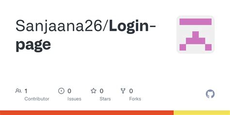 Github Sanjaana Login Page