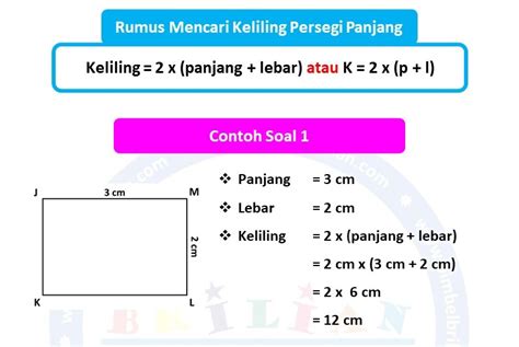 Cara Mencari Keliling Persegi Panjang Dan Contoh Soal Bimbel Brilian