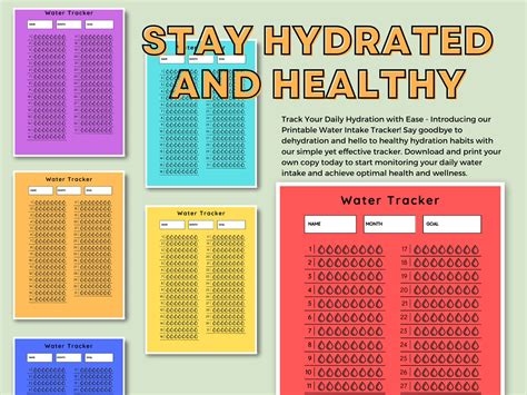 Water Intake Tracker Printable Tracker Monthly Water Tracker 31 Day Water Challenge