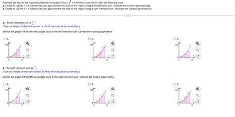 solved a ﻿divide 0 10 ﻿into n 4 ﻿subintervals and