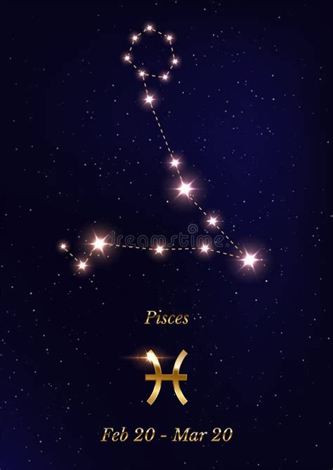 Constelaci N De Piscis Cielo Nocturno Estrellado Racimo De Estrellas Y