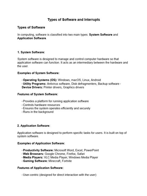 Software And Interrupts Notes Pdf Operating System Bios