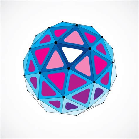 벡터 차원 와이어프레임 낮은 폴리 개체 검은색 격자가 있는 보라색 구형 모양 기술 엔지니어링에서 디자인 형식으로 사용하기 위해 삼각형 면을 사용하여 만든 3d 메쉬