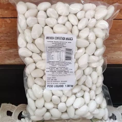 Amêndoa Confeitada Branca 1kg Frete Grátis