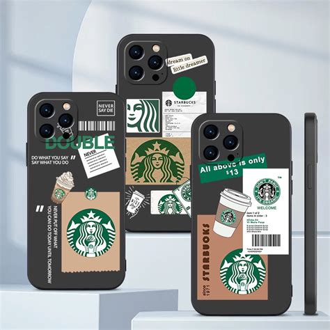 Casing For Iphone S Xs X Xr Pro Se Max Plus Starbucks Square Edge Silicone Case Soft