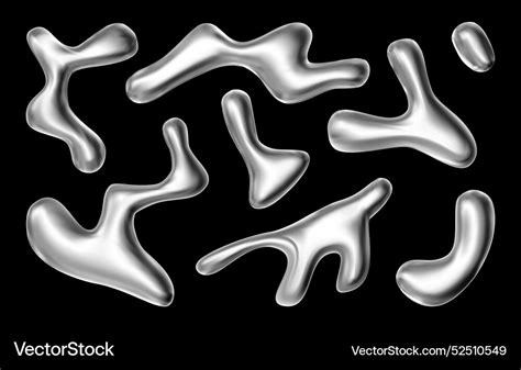 3d Abstract Liquid Blobs Royalty Free Vector Image