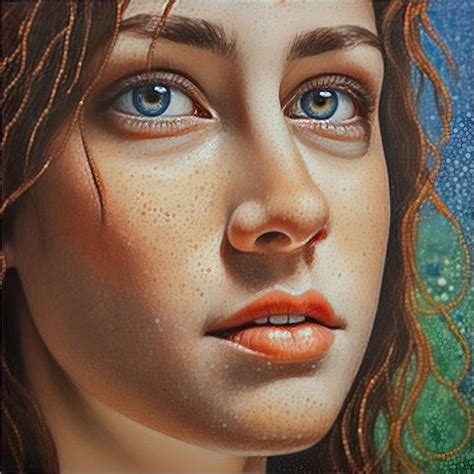 Niña hermosa con ojos azules en el fondo niña hermoso con ojos azales en el fondo Vector Premium