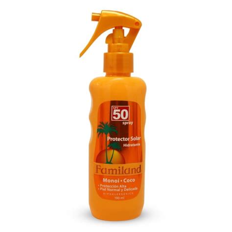 FAMILAND PROTECTOR SOLAR SPF50 MONOI COCO GATILLO 190 ML Lagos