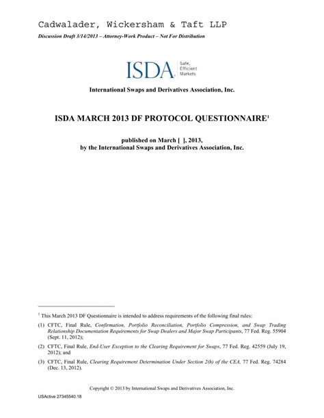 Isda March 2013 Df Protocol Questionnaire
