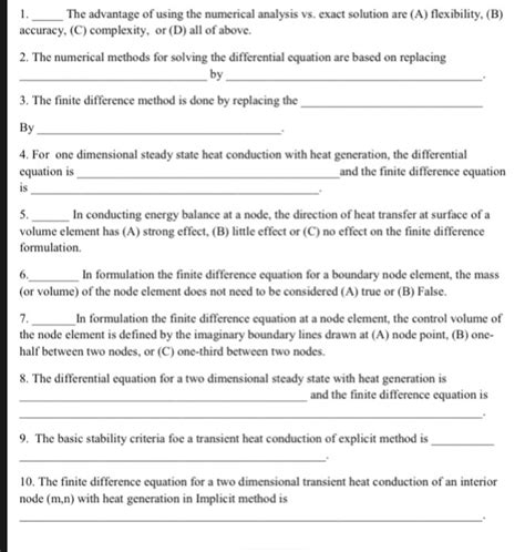 Solved The Advantage Of Using The Numerical Analysis Vs