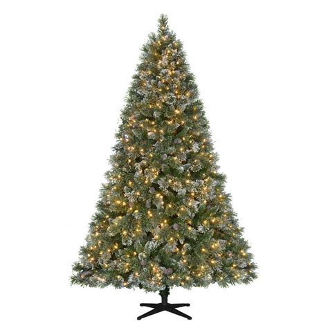 Martha Stewart Living 7 5 Ft Pre Lit LED Sparkling Pine Quick Set