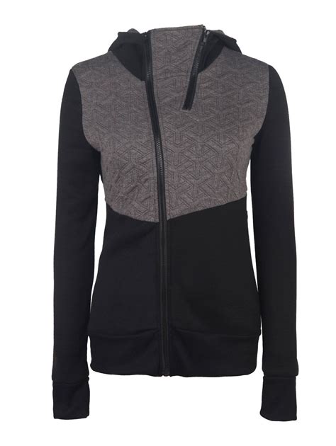 [38 Off] Trendy Hooded Long Sleeve Hit Color Zippered Womens Hoodie