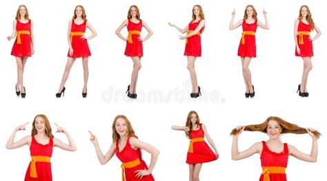 Den Unga H Rliga Flickan Som Isoleras P Vit Arkivfoto Bild Av Flicka