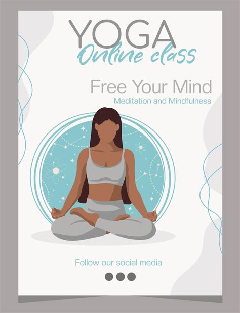 Premium Vector Yoga Online Classes Poster Template Girl Doing Yoga