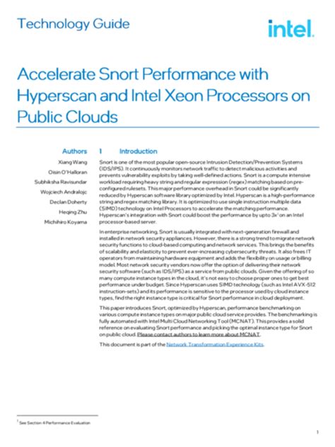 Accelerate Snort Performance With Hyperscan And Intel Xeon Processors