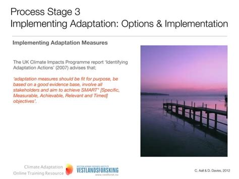 Implementing Adaptation Options And Implementation Training For