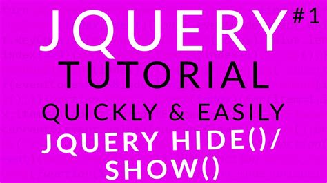🔴 Jquery Tutorial 1 Jquery Effects Hide And Show Ujjwal