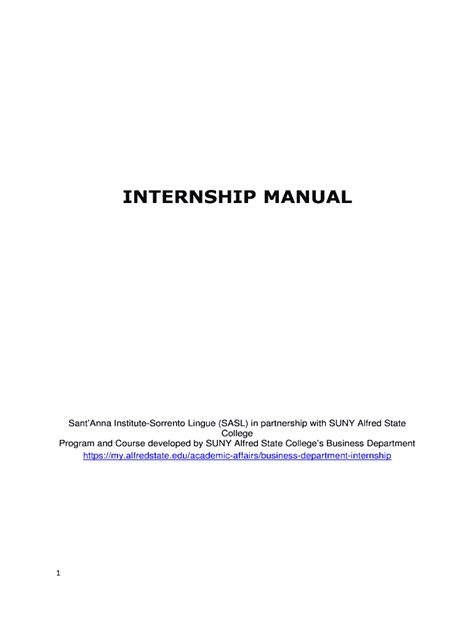 Fillable Online Sasl Internship Manual Fax Email Print Pdffiller
