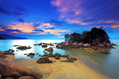 Sunlight Landscape Sunset Sea Bay Rock Nature Shore Sand Beach