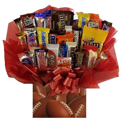 Chocolate Candy Bouquet Football T Box Etsy