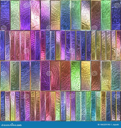 Stained Glass Seamless Texture With Geometric Pattern For Window