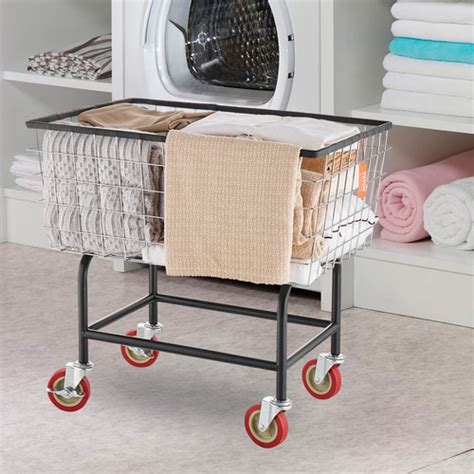 Vevor Wire Laundry Cart Wire Laundry Basket 28 Bushel Heavy Duty W 4