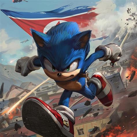 Sonic The Hedgehog North Korean Propaganda Rmidjourney