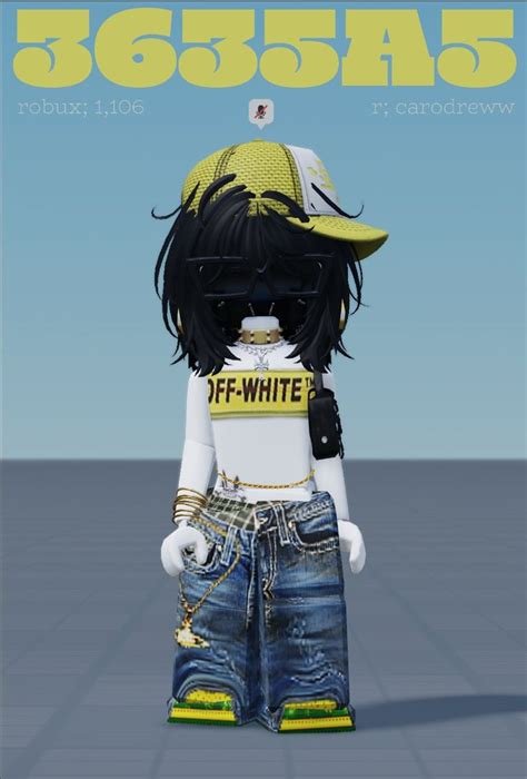 ☆yellow Girl Roblox Outfit☆ Cute Baddie Outfits Black Hair Roblox