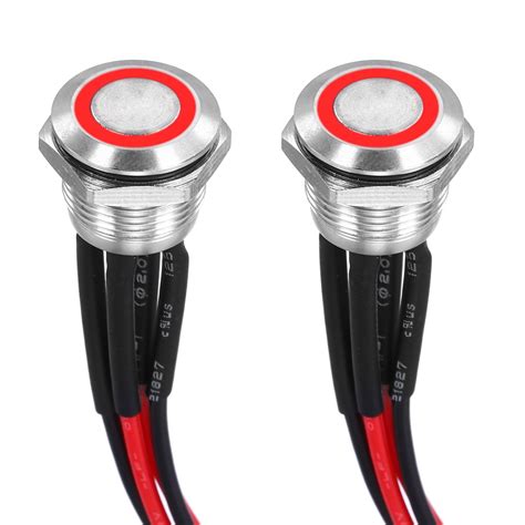 Uxcell 1 2 Inch Stainless Steel Momentary Push Button Switch Flat Head