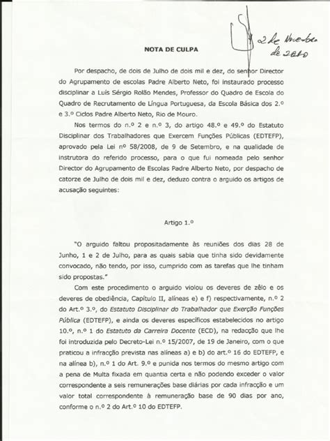 Nota De Culpa