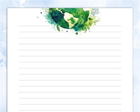 Printable Eco Stationery Lined Paper Printable Writing Paper With A
