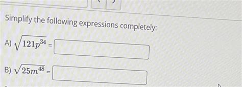 Solved Simplify the following expressions | Chegg.com