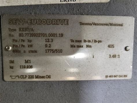 Sew Eurodrive Rx87 Drn132l4ri In British Columbia Canada