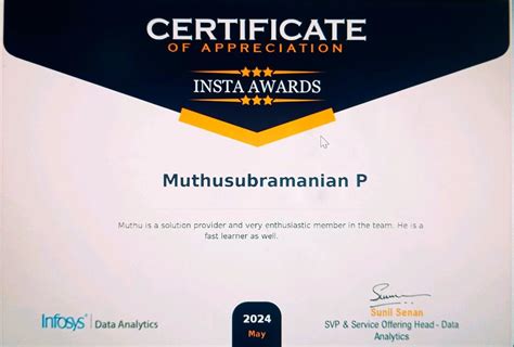 Muthu Subramanian P On Linkedin Instaawards Fy24