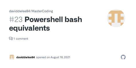 Powershell Bash Equivalents Issue 23 Daviddwlee84 MasterCoding