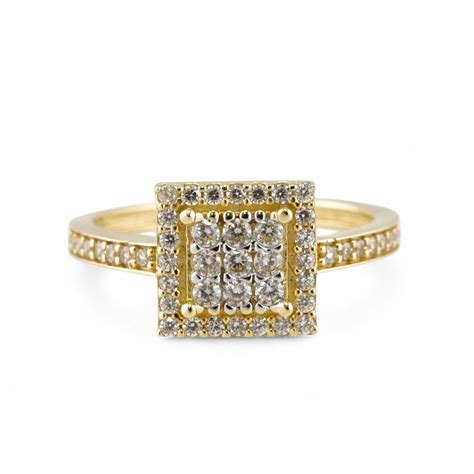 14k Yellow Gold Square Design Ring Crea7 Jewelry Jewelry In Kendall