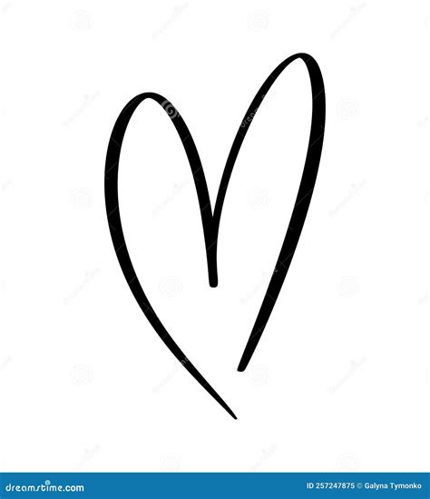 Vector Calligraphic Love Heart Logo Sign Romantic Illustration Symbol