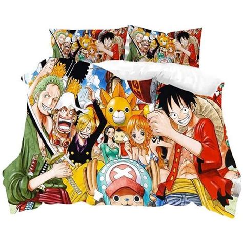Housse De Couette One Piece Manga Luffy Zoro One Piece Anime Motif D Parure De Lit Avec Taies D