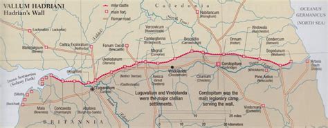 Wall Road And Shore Forts Hadrians Wall Map Wall Maps