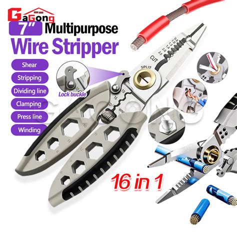[16 trong 1]dụng cụ tuốt dây đa chức năng 7 inch để cắt cuộn và kéo sợi